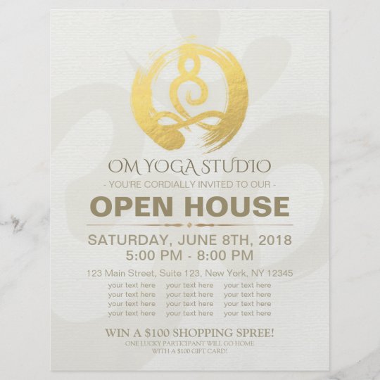 YOGA Studio Open House Meditation Posture Zen Sign Flyer | Zazzle.com