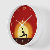 Yoga Sunrise Pose Silhouette Customizable Clocks | Zazzle
