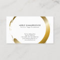 Yoga Theme Golden Enso Circle Motif Black Business Card | Zazzle