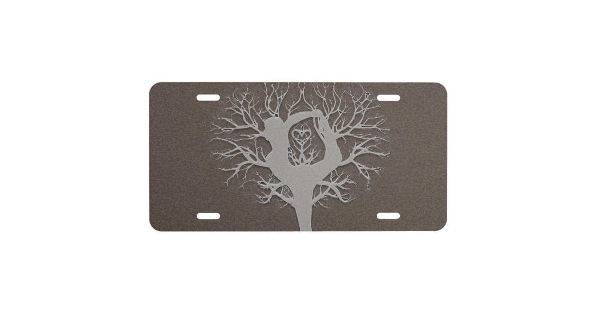 Yoga Tree License Plate | Zazzle