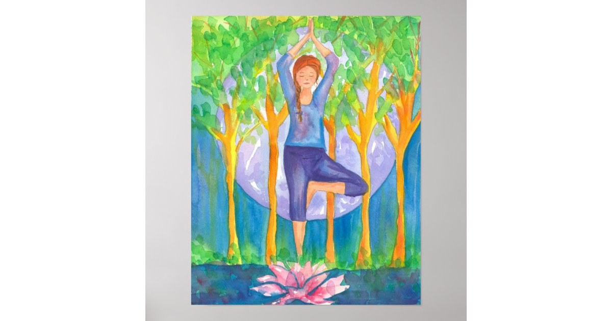 Yoga Tree Pose Poster | Zazzle