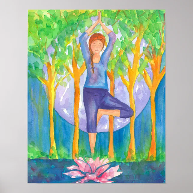 Yoga Tree Pose Poster | Zazzle