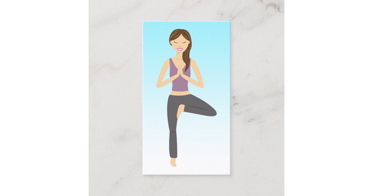 Yoga Woman In Tree Pose Yoga Instructor Business Card | Zazzle