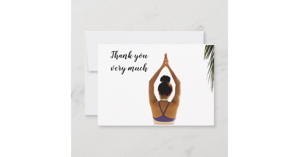 Yoga woman posing yoga Thank you card | Zazzle