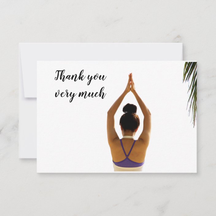 Yoga woman posing yoga Thank you card | Zazzle.com