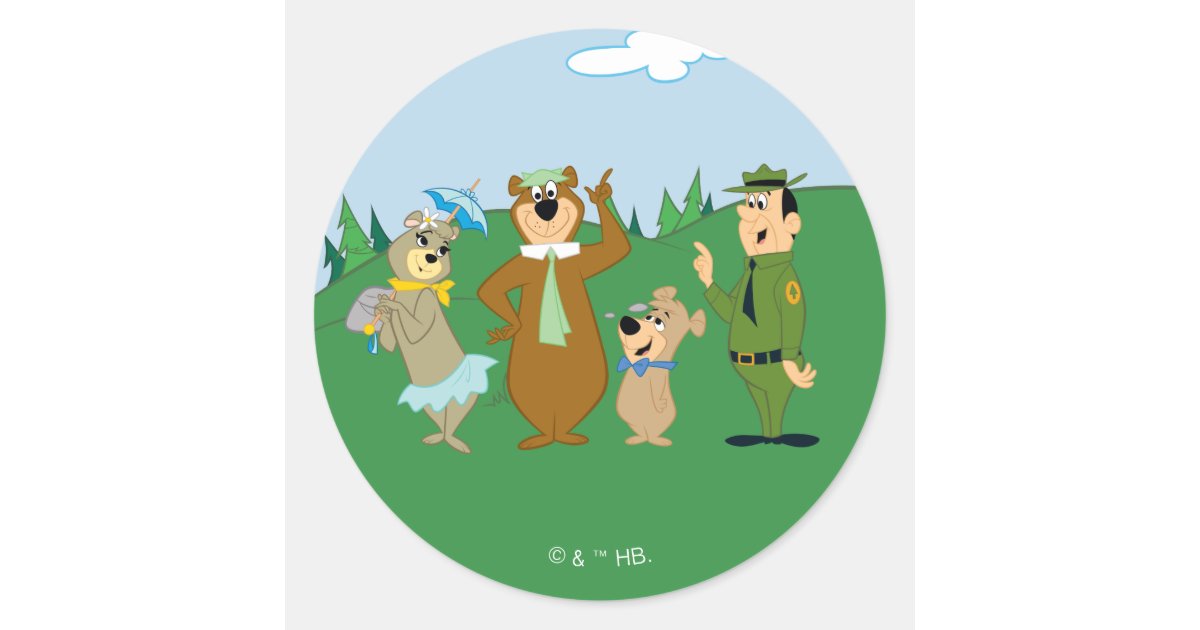 Yogi Bear and Friends Classic Pose Classic Round Sticker | Zazzle