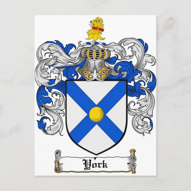 York Coat of Arms / York Family Crest Postcard | Zazzle