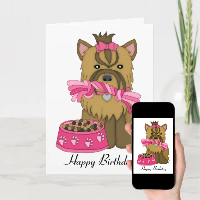 Yorkie Birthday Card | Zazzle