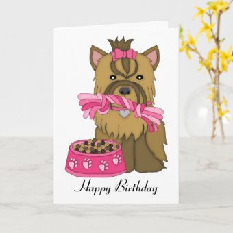 Yorkie Birthday Card | Zazzle