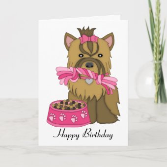 Yorkie Birthday Card | Zazzle
