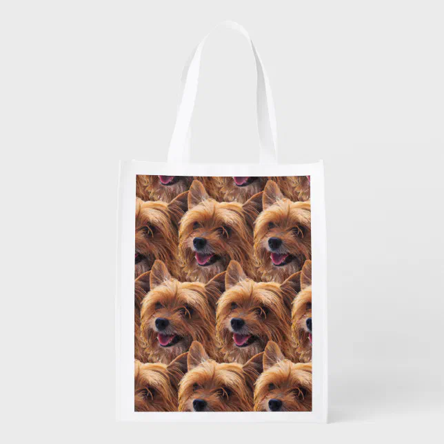 Yorkie Dog Grocery Bag | Zazzle