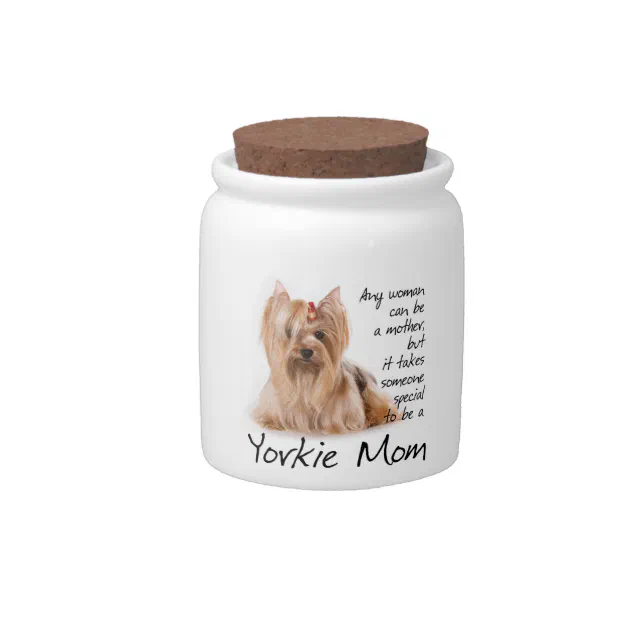 Yorkie Mom Treat Jar | Zazzle
