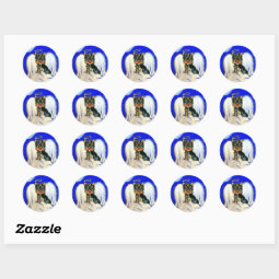 Yorkie Poo Angel Classic Round Sticker | Zazzle