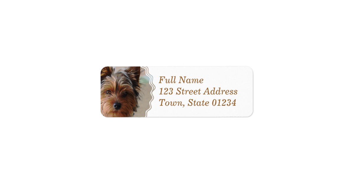 Yorkie Terrier Mailing Label | Zazzle