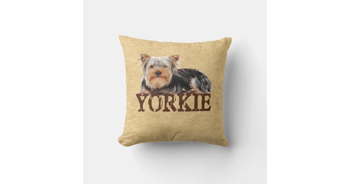 Yorkie Throw Pillow | Zazzle