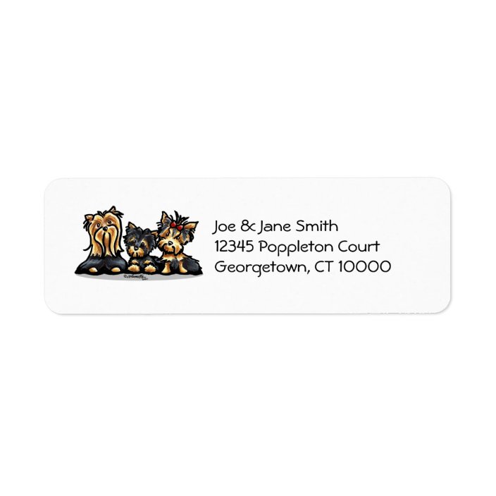 Yorkie Trio Label | Zazzle.com