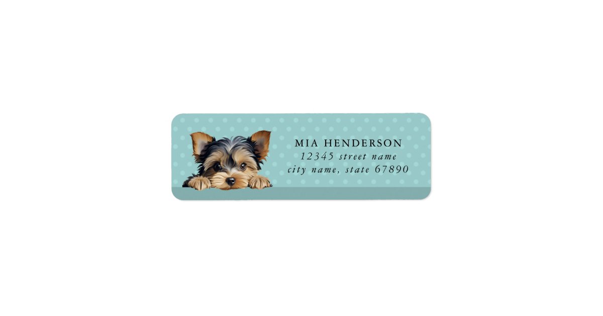 Yorkshire Terrier Dog Return Address Label | Zazzle