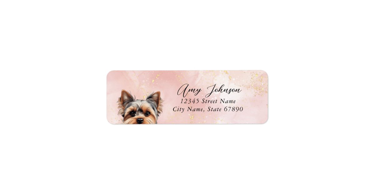 Yorkshire Terrier Dog Return Address Labels | Zazzle