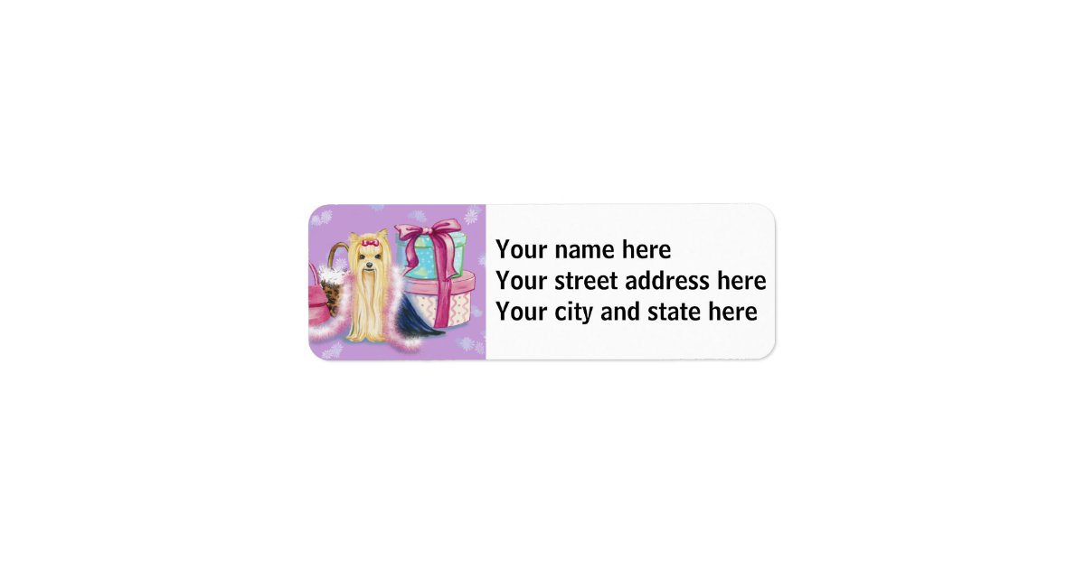 Yorkshire Terrier Dress Up Label | Zazzle