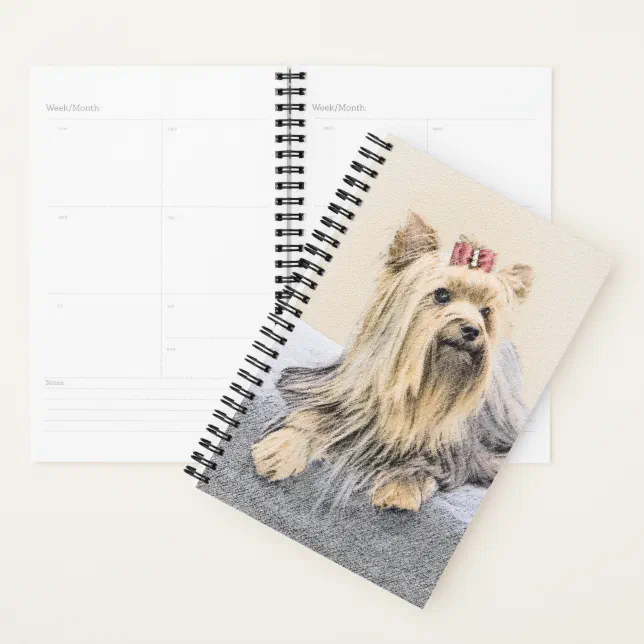 Yorkshire Terrier Painting - Cute Original Dog Art Planner | Zazzle