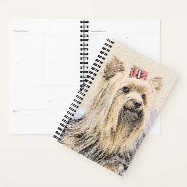 Yorkshire Terrier Painting - Cute Original Dog Art Planner | Zazzle