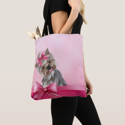 Yorkshire Terrier Pink Princess Yorkie Puppy Dog Tote Bag | Zazzle