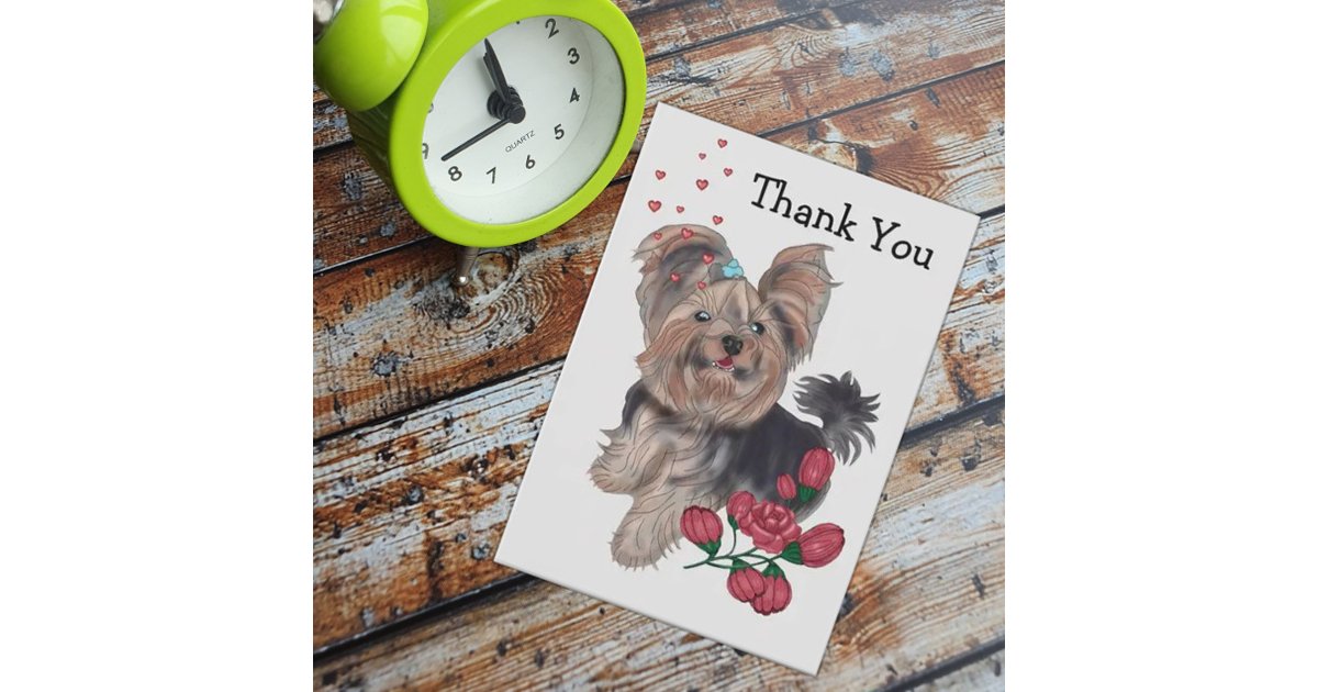 Yorkshire Terrier Thank You Card | Zazzle