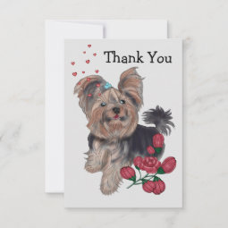 Yorkshire Terrier Thank You Card | Zazzle