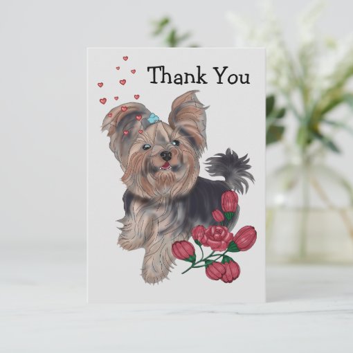 Yorkshire Terrier Thank You Card | Zazzle