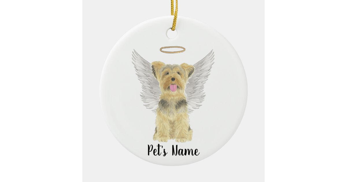 Yorkshire Terrier Yorkie Sympathy Memorial Ceramic Ornament | Zazzle