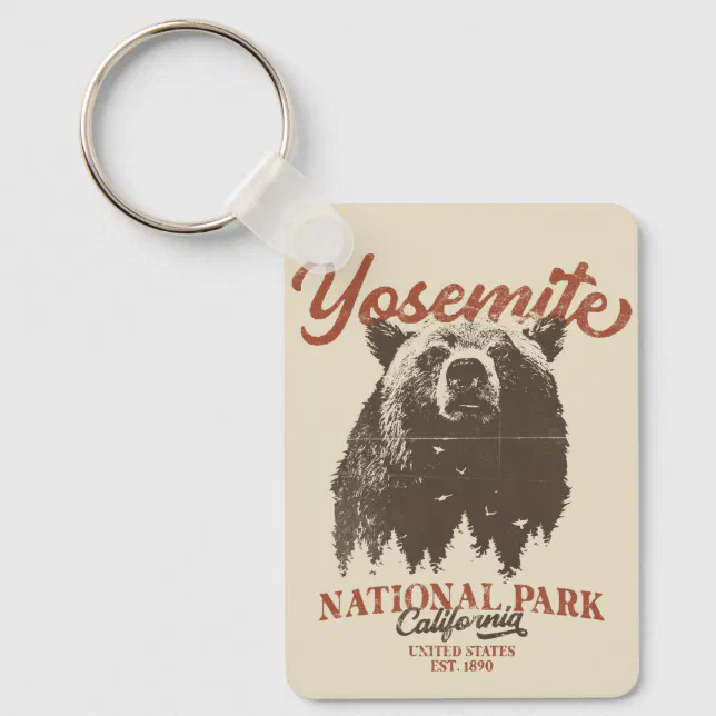Yosemite Grizzly Bear California National Park Keychain | Zazzle