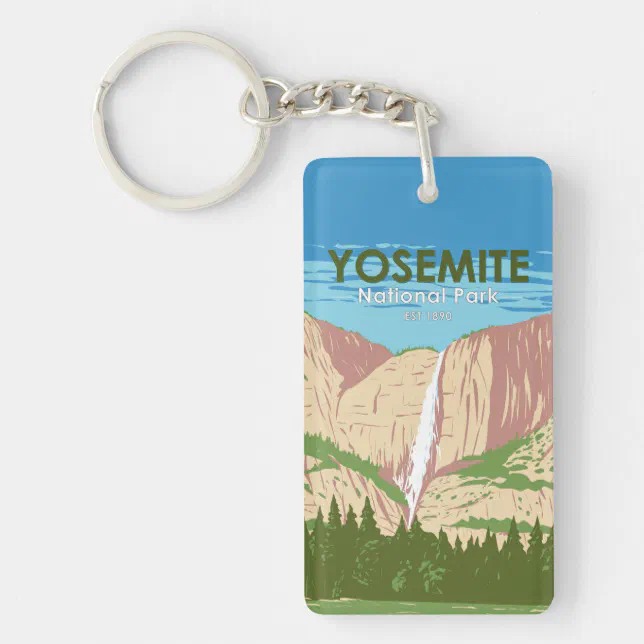 Yosemite National Park California Double Sided Keychain | Zazzle