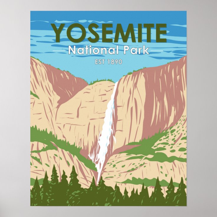 Yosemite National Park California Waterfall Poster | Zazzle