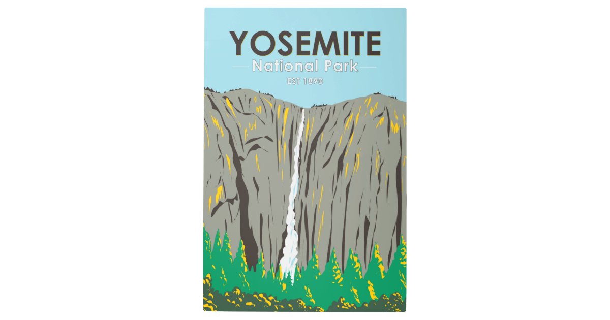 Yosemite National Park Ribbon Falls California Metal Print | Zazzle