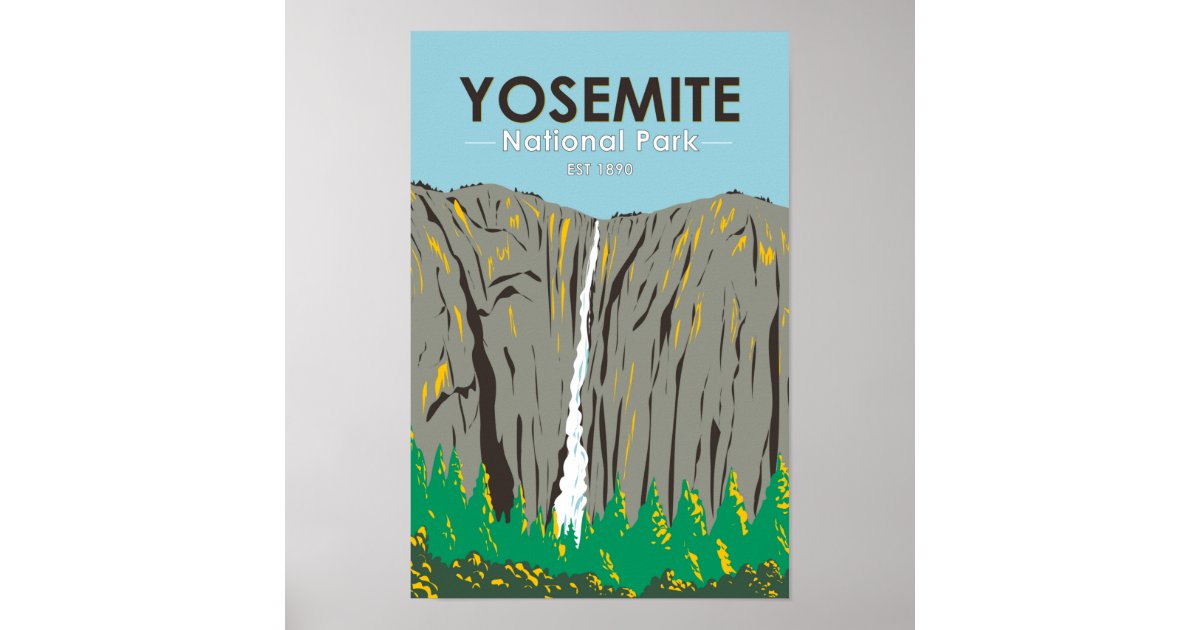 Yosemite National Park Ribbon Falls California Poster | Zazzle