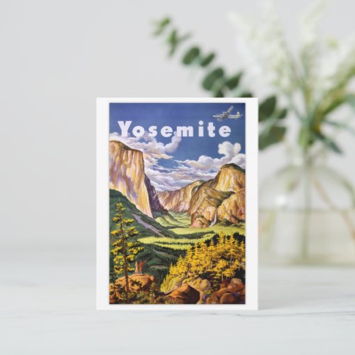 Yosemite National Park Vintage Poster Postcard | Zazzle