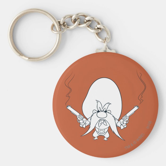 Yosemite Sam Smoking Guns Keychain | Zazzle.com