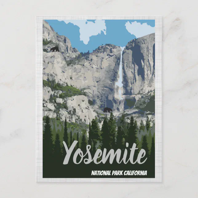 Yosemite Travel Poster National Park Postcard | Zazzle