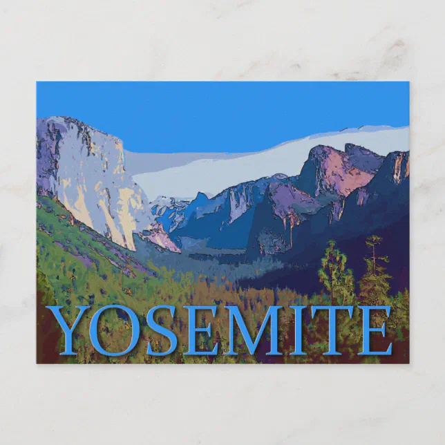 Yosemite View with Text Postcard | Zazzle