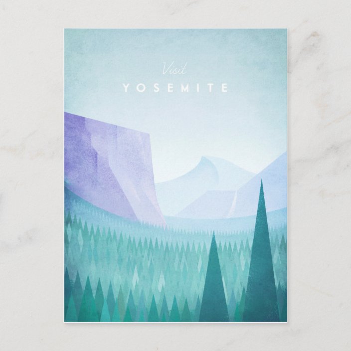 Yosemite Vintage Travel Poster - Art Postcard | Zazzle.com