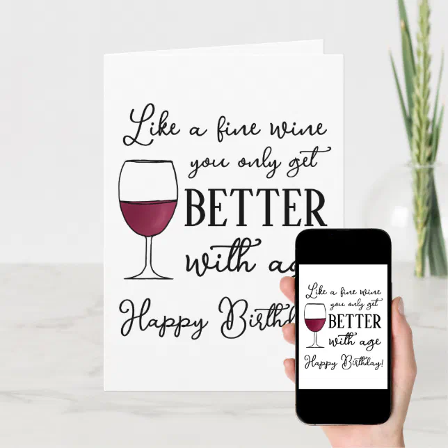 You Age Like a Fine Wine Funny Happy Birthday Card | Zazzle