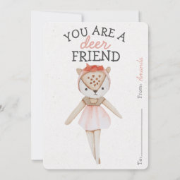 You Are A Deer Friend Girl Valentine Day Classroom | Zazzle