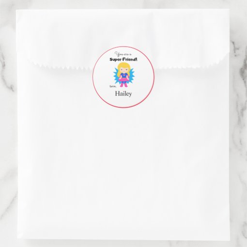 You Are a Super Friend Super Girl Sticker | Zazzle