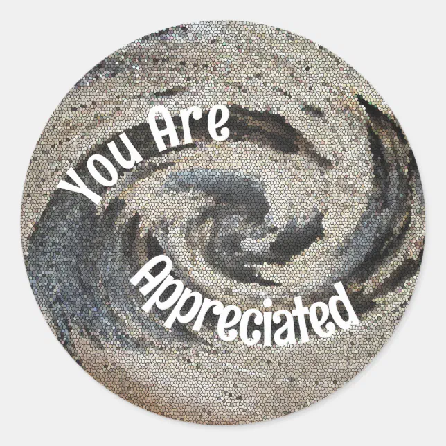 You Are Appreciated Rustic Brown Mosaic Employee Classic Round Sticker ...