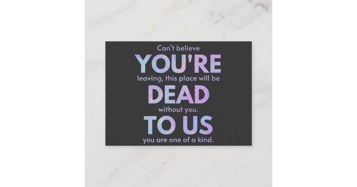 You Are Dead To Us Rip Traitor Coworker Business Card Zazzle