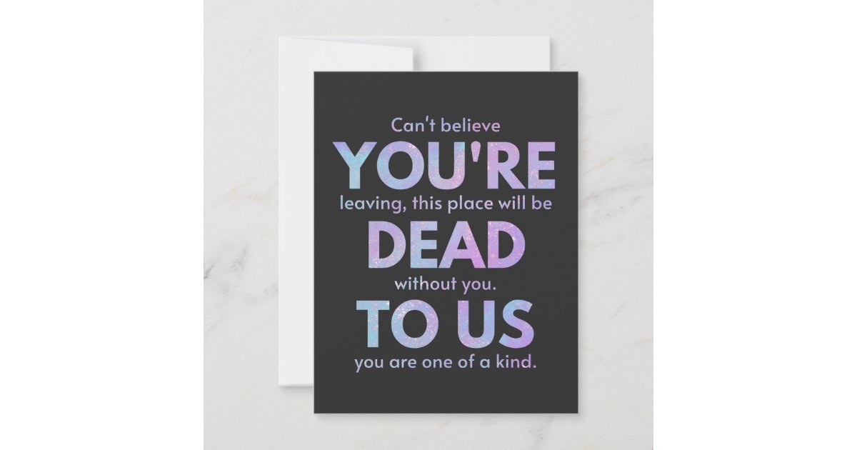 You Are Dead To Us Rip Traitor Coworker Thank You Card Zazzle