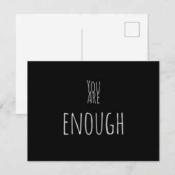 You Are Enough Positive Affirmation Postcard | Zazzle