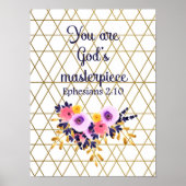 You Are God's Masterpiece Bible Verse Poster | Zazzle