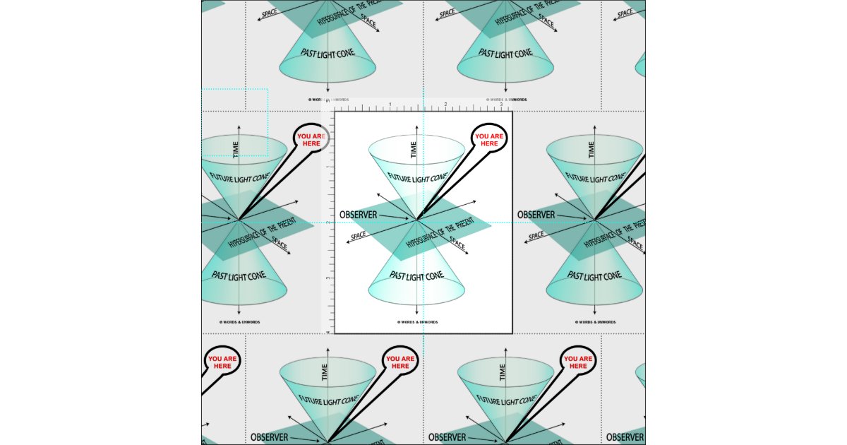You Are Here Light Cone Space Time Physics Fabric | Zazzle