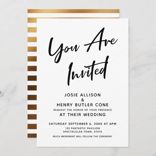 "You Are Invited" Calligraphy Modern Wedding Invitation | Zazzle